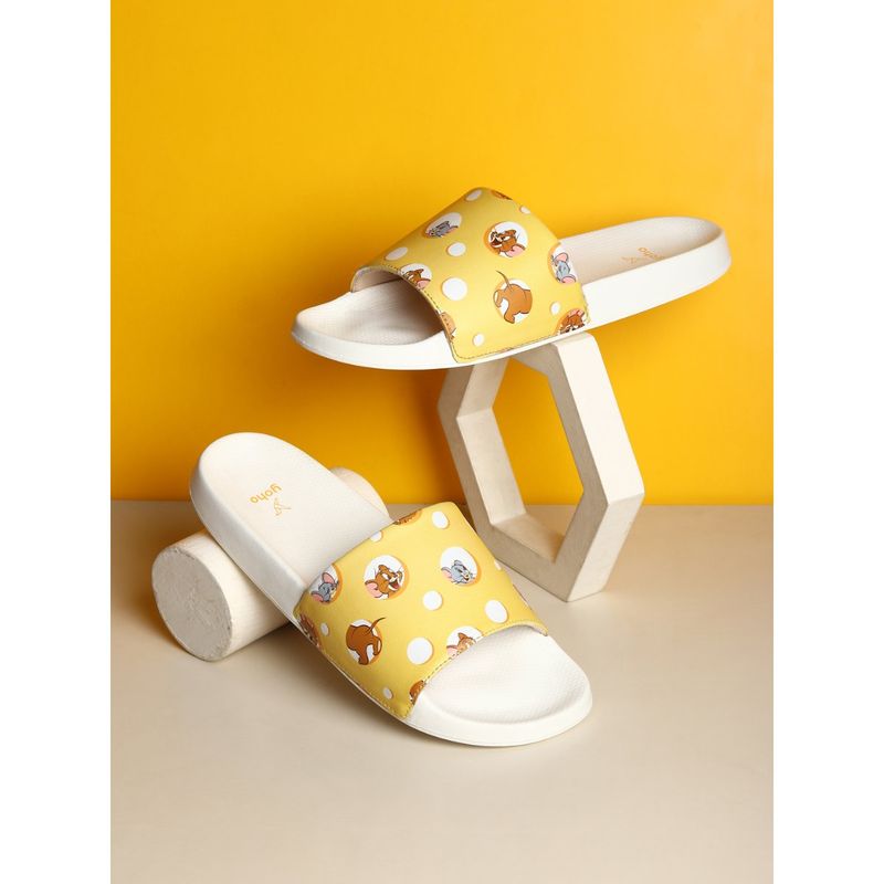 Buy Yoho Women Tom and Jerry 004 Sliders Iconic Yellow Online