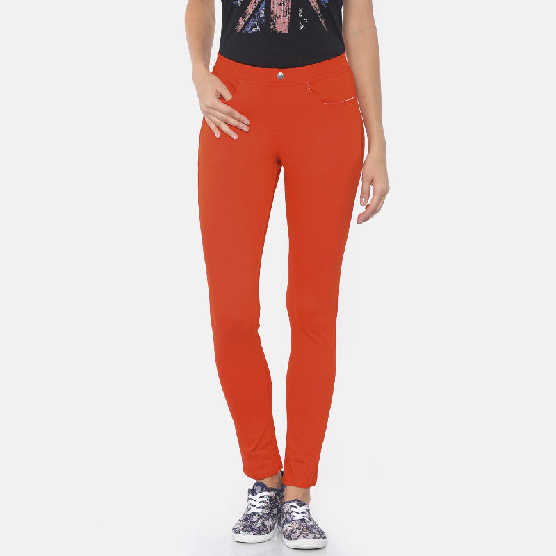 Buy Go Colors Orange Jeggings 360 Degree Super Stretch (M) Online