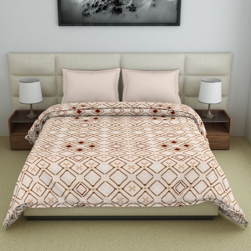 Buy Welspun Amaya Polycotton Double Quilt Butter Cream Beige (Queen) Online