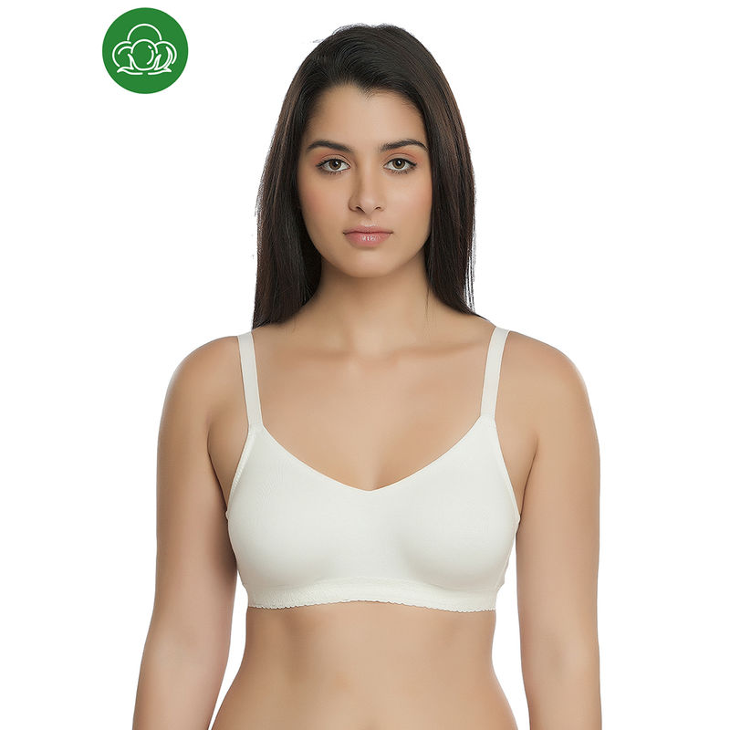 Buy Inner Sense Organic Seamless Laced Bra - White (38B) Online