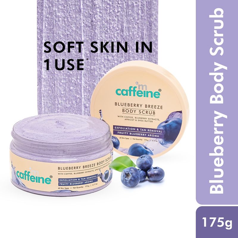 Buy MCaffeine Blueberry Breeze Body Scrub For Glowing Skin, Exfoliates ...