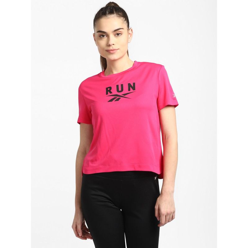Buy Reebok Wor Run Sw Graphic Tee Pink Running T-shirt Online