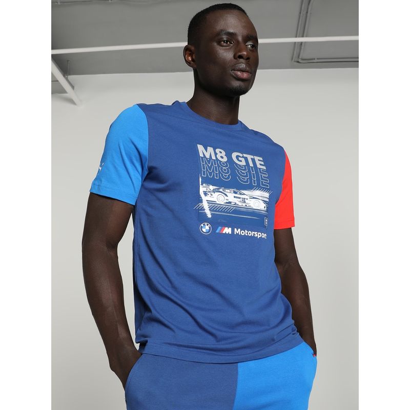 Buy Puma BMW M Motorsport Car Colorblock Men Blue T-Shirt Online