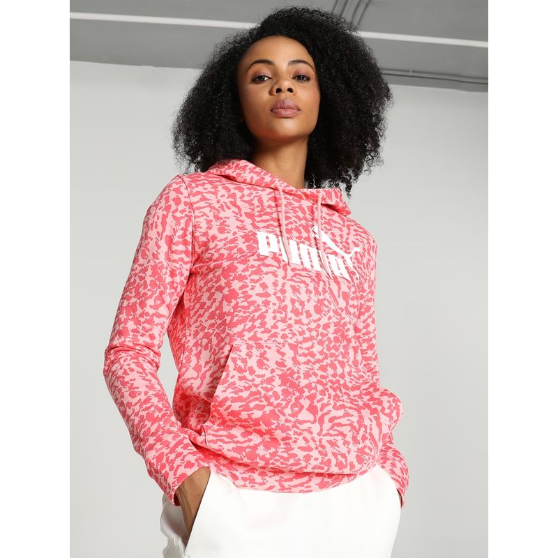 Buy Puma Essentials+ ANIMAL Print Women Pink Hoodie Online
