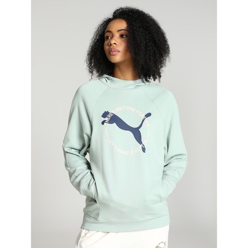 Buy Puma BETTER SPORTSWEAR Women Green Hoodie Online