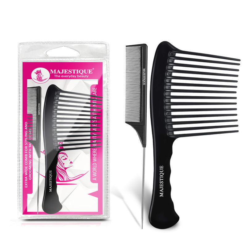 Buy Majestique Extra Wide Comb With Tail Comb - Set of 2 Online