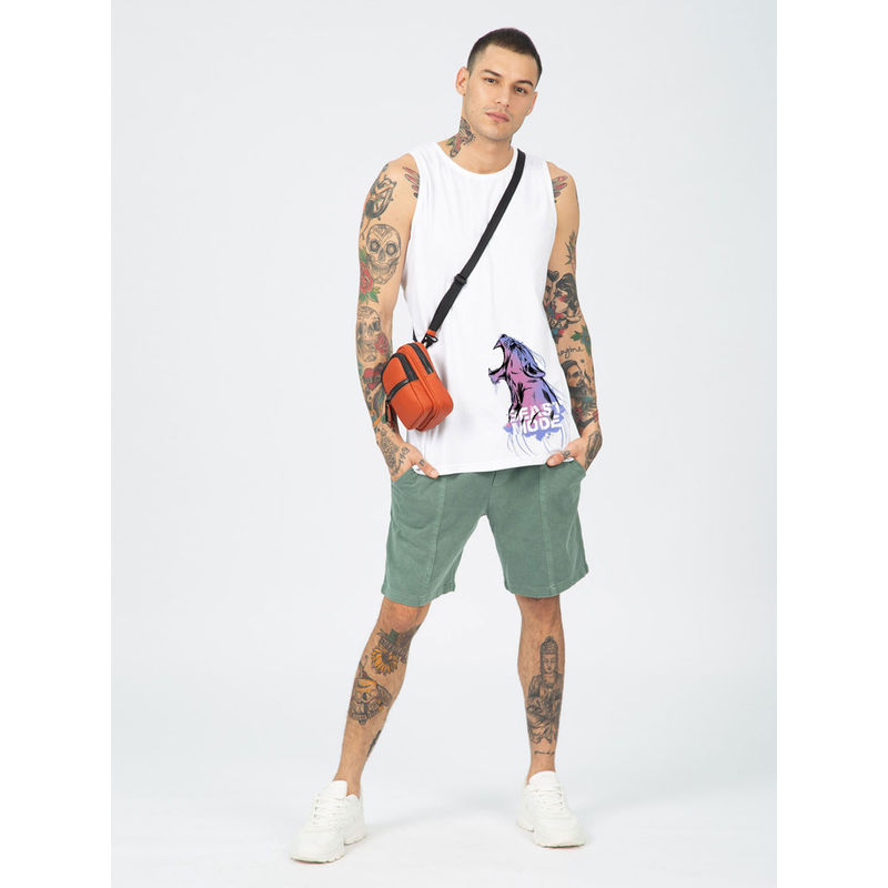 Buy Bewakoof Beast Mode Round Neck Vest (Sun Active) - White Online