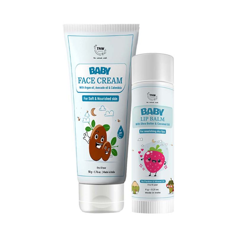 Buy TNW The Natural Wash Baby Lip Balm and Baby Face Cream Combo Online