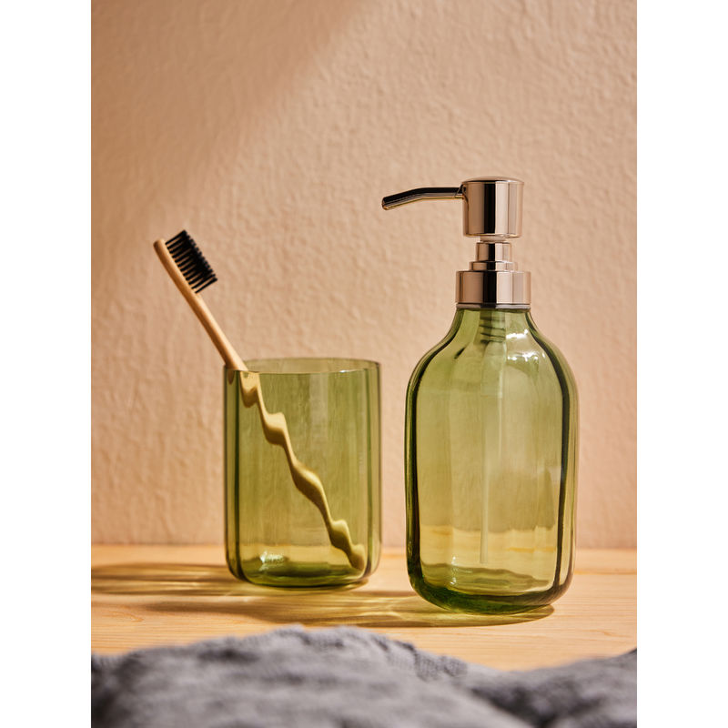 Buy Twig & Twine Prismatic Ribbed Bath Accessories Set of 2 Green Online
