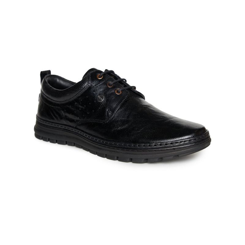 Buy BUCKAROO Black Sherca Genuine Crumbled Leather Casual Shoes For Men ...