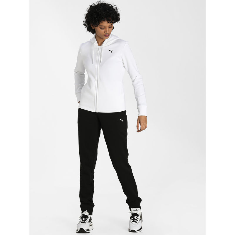 Buy Puma Classic Regular Fit Hooded Womens White Track Suit (Set of 2 ...