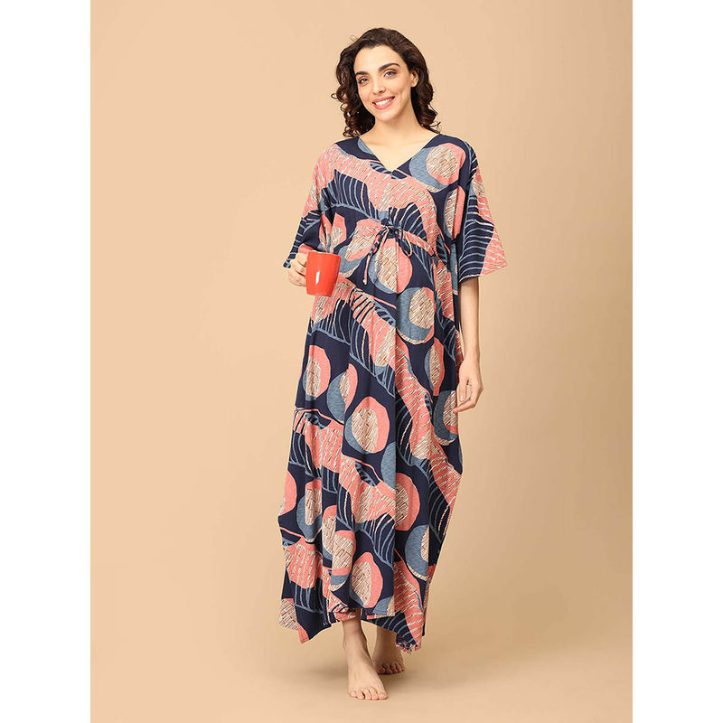 Buy The Mom Store Nectarine Maternity and Nursing Kaftan Nighty Online