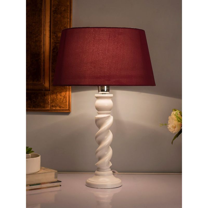 Buy Homesake Classic Twister Table Lamp Red Shade Online