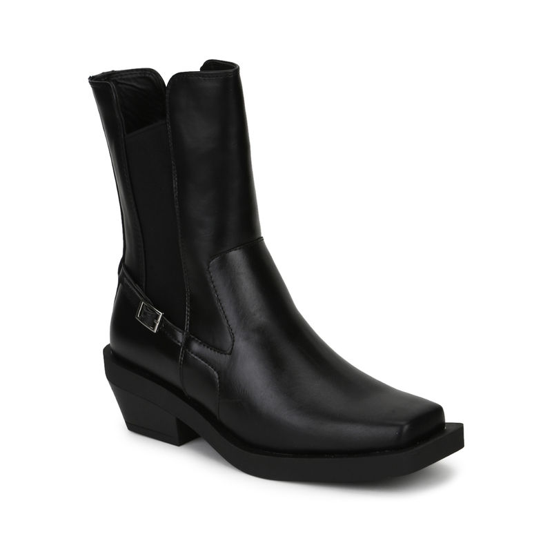 Buy Truffle Collection Black Solid Boots Online
