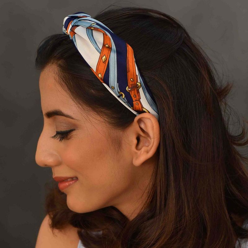 Buy YoungWildFree Blue Printed Classy Hair Band-Stylish Fancy Hairband ...