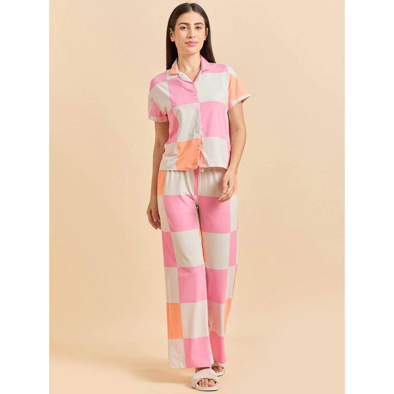 Buy Sweet Dreams Women Checks Pyjama with Shirt (Set of 2) Online