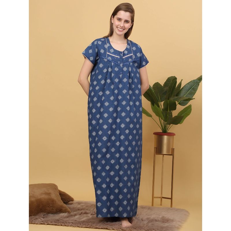 Buy Sweet Dreams Women Printed Full Length Night Dress Online