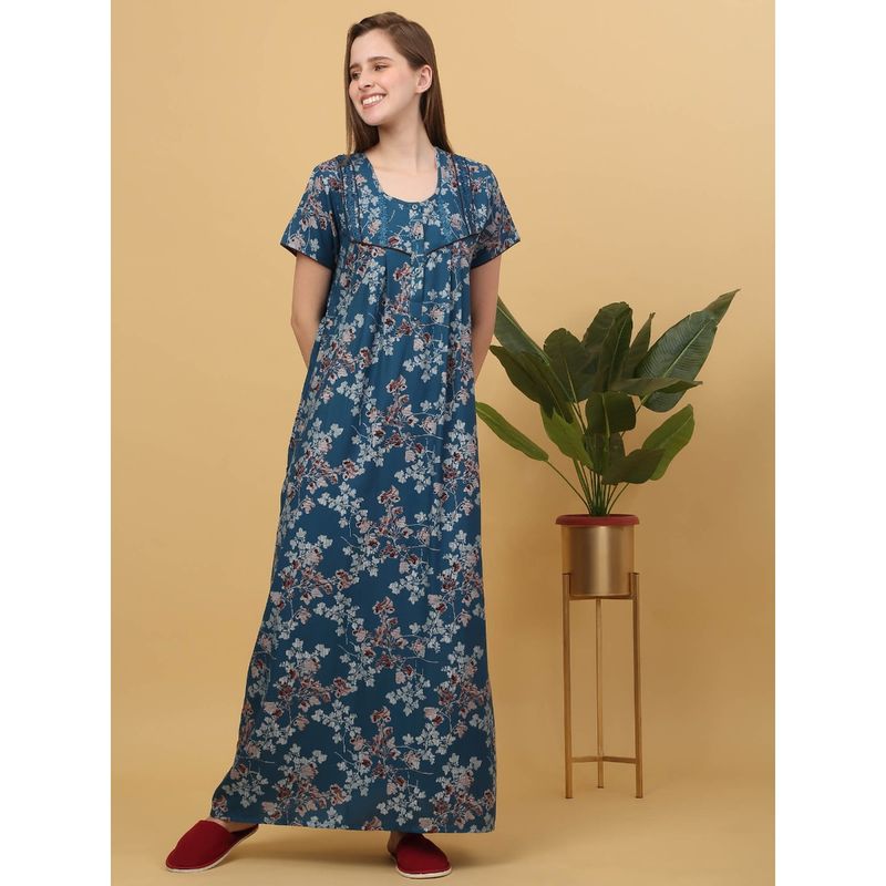 Buy Sweet Dreams Women Printed Full Length Night Dress Online