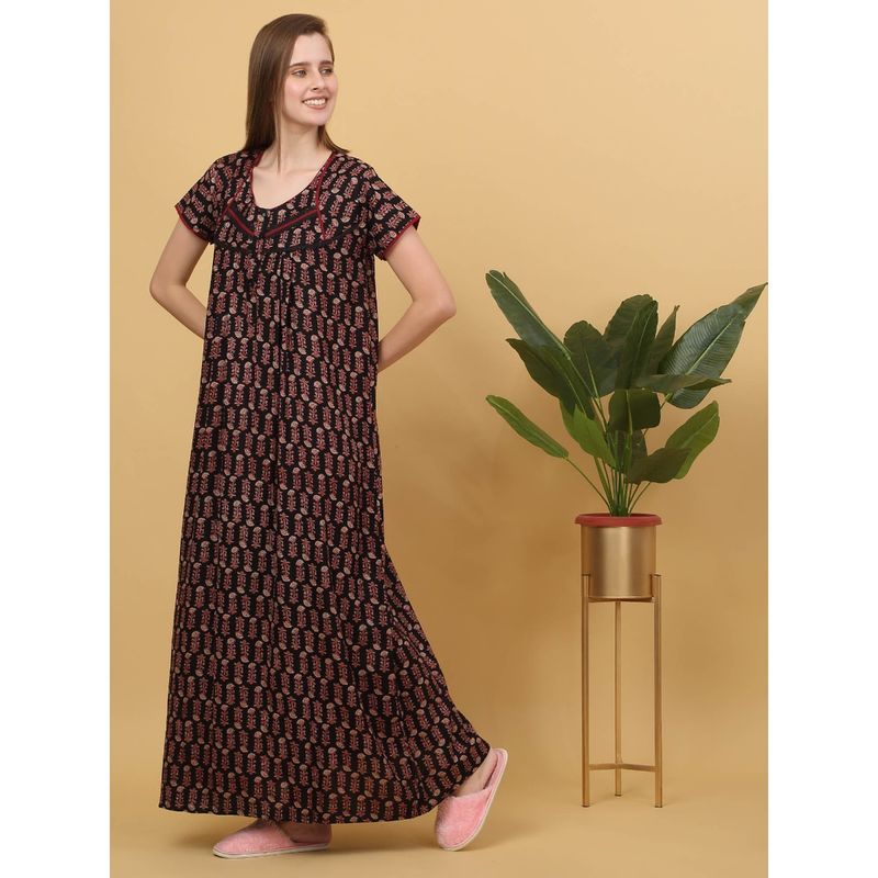 Buy Sweet Dreams Women Printed Full Length Night Dress Online