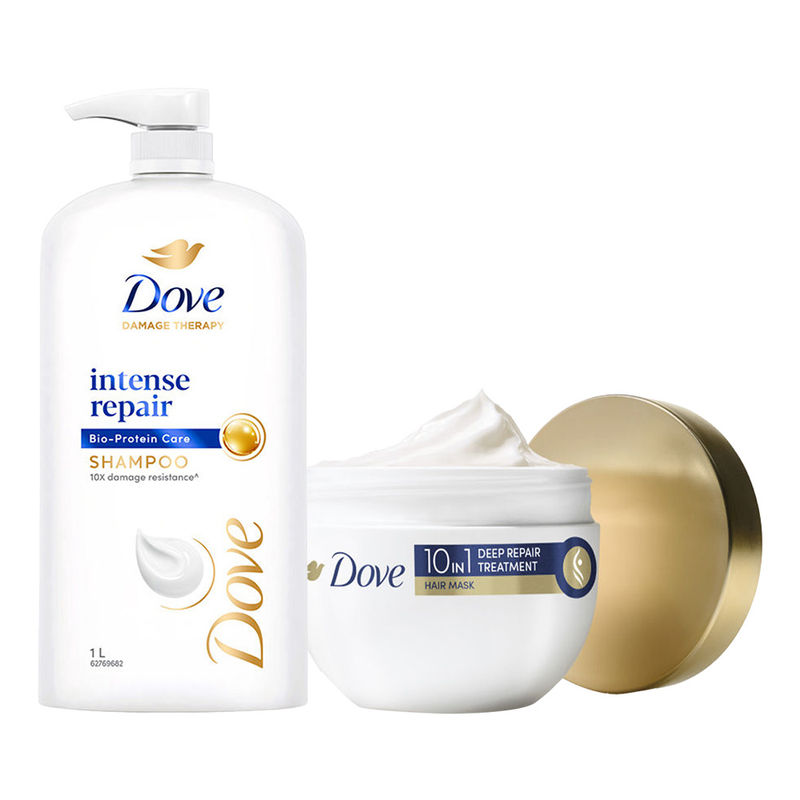 Buy Dove Intense Repair Treatment Shampoo + Hair Mask For Frizzy Hair ...