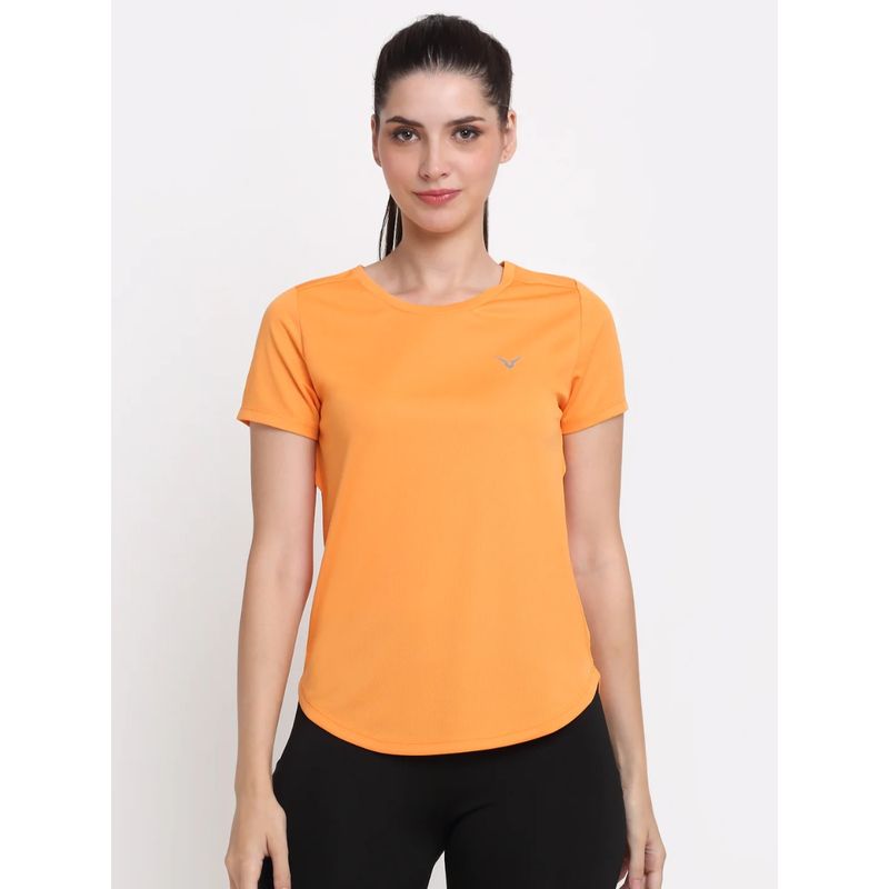 Buy INVINCIBLE Orange Womens Open Back T-Shirt Online