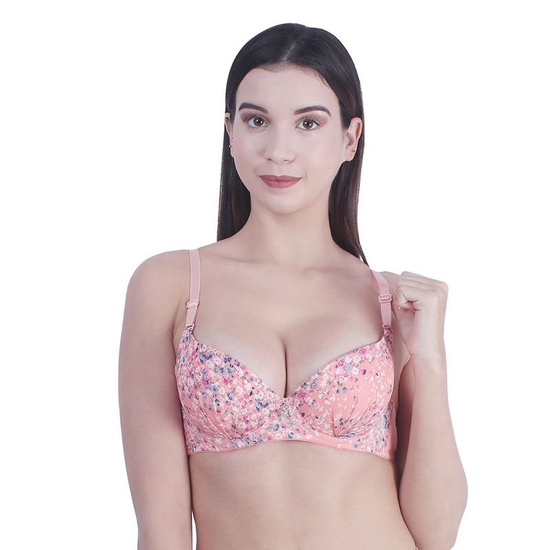 Buy BRACHY Women Peach Light Padded T-Shirt Push Up Bra Online