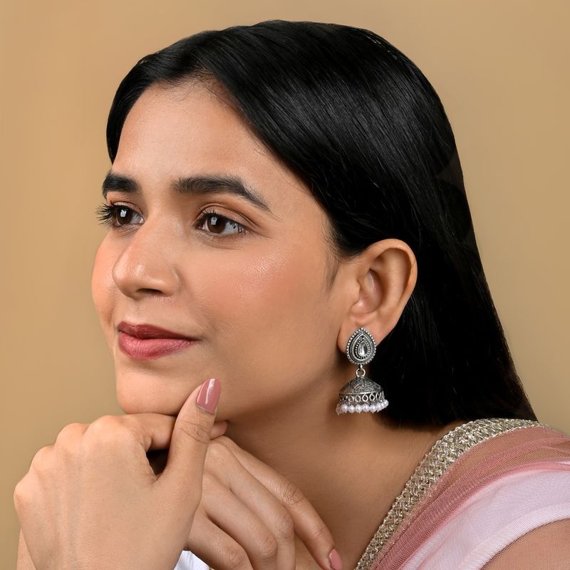 Buy Teejh Ashriya Silver Oxidised Earring Online