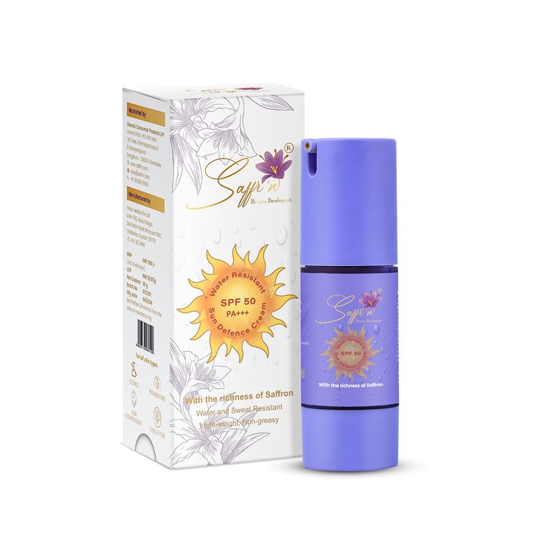 Buy Saffr’n Sun Defence SPF 50 PA+++ Waterproof Sweat-Resistant Non ...