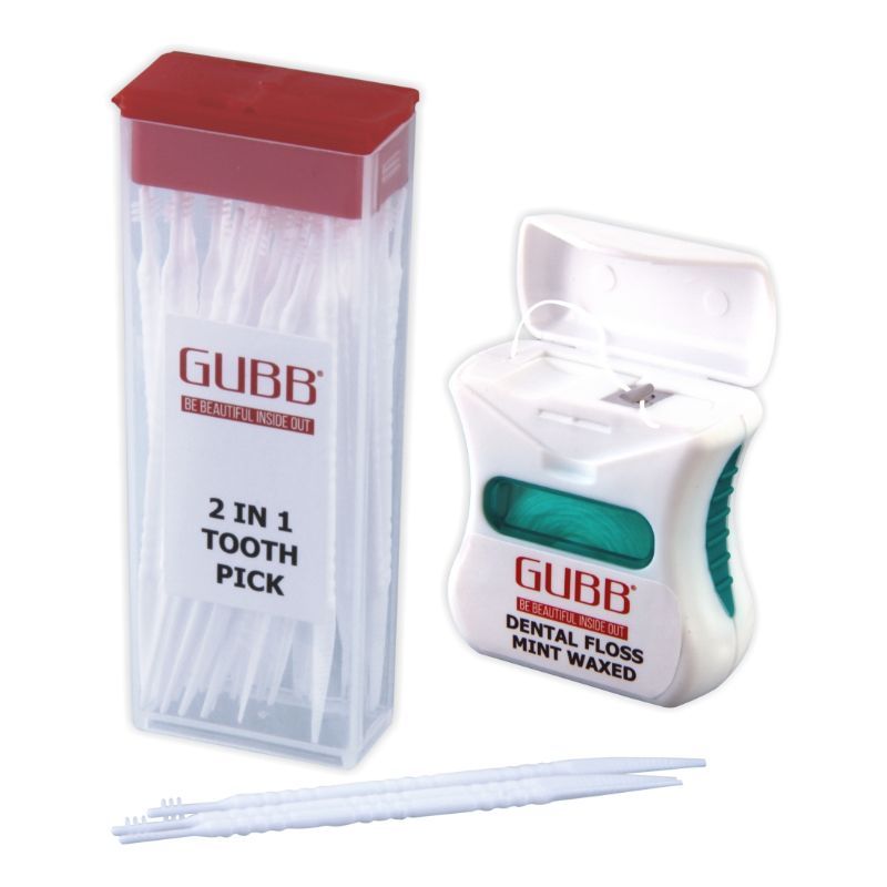 Buy GUBB Dental Care Combo - Dental Floss Thread Mint Waxed & 2 In 1 ...