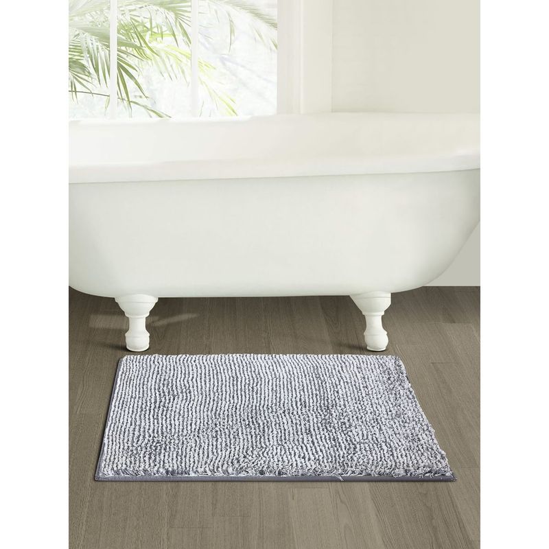 Buy OBSESSIONS Grey Polyester Bath Mat (S) Online
