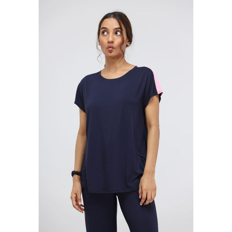 Buy NeceSera Baritone Blue Supima Pink Stripe Classic Top Online