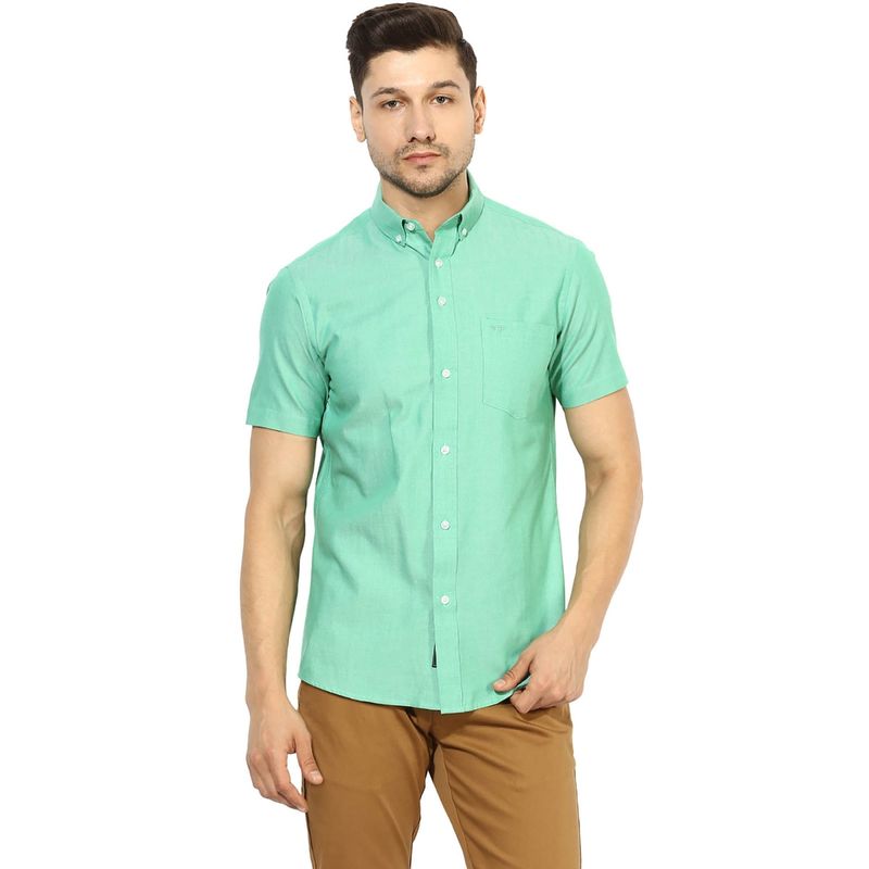 Buy Red Tape Green Solid Shirt Online