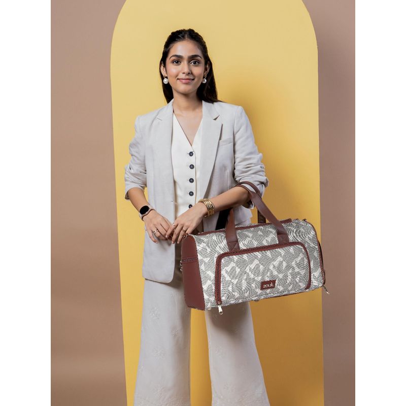 Buy Zouk Grey Agra Durrie Weekender Duffel Bag (M) Online