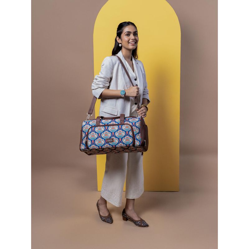 Buy Zouk Blue Kutch Gamthi Weekender Duffel Bag (M) Online