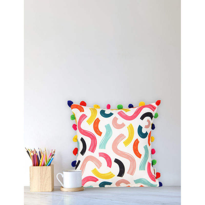 Buy Sivya by Home Printed Typography Square Reversible Cushion Cover ...