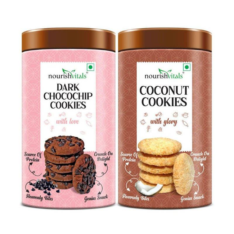 Buy Nourish Vitals Dark Chocochip + Cocount Cookies Online