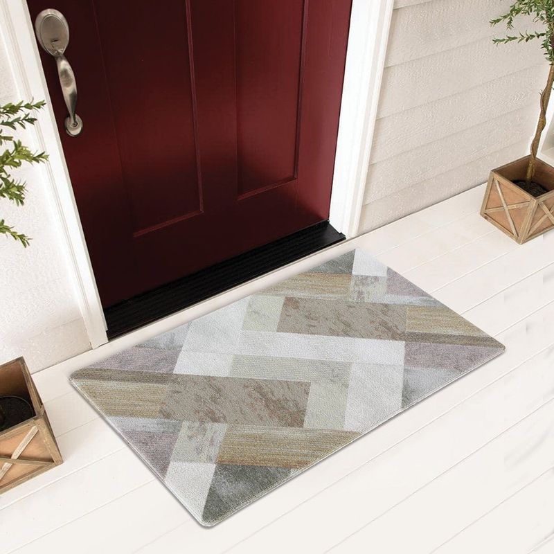 Buy OBSESSIONS Pvc Geometric Outdoor Mat 40X60_Brown Online