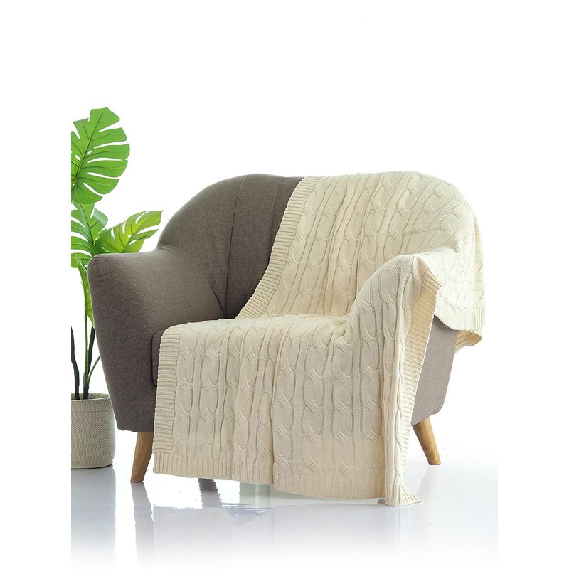 Buy PLUCHI Vintage Knit Cotton Knitted All Season Ac Throw Blanket ...