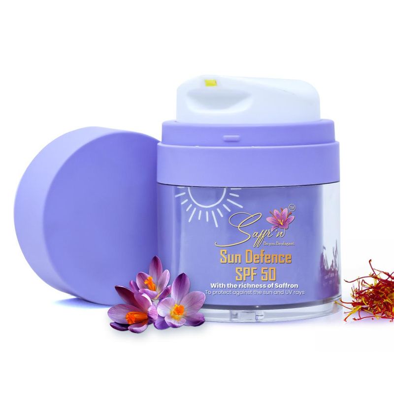 Buy Saffrn Sun Defence SPF 50 Sunscreen With Richnes Of Saffron Online