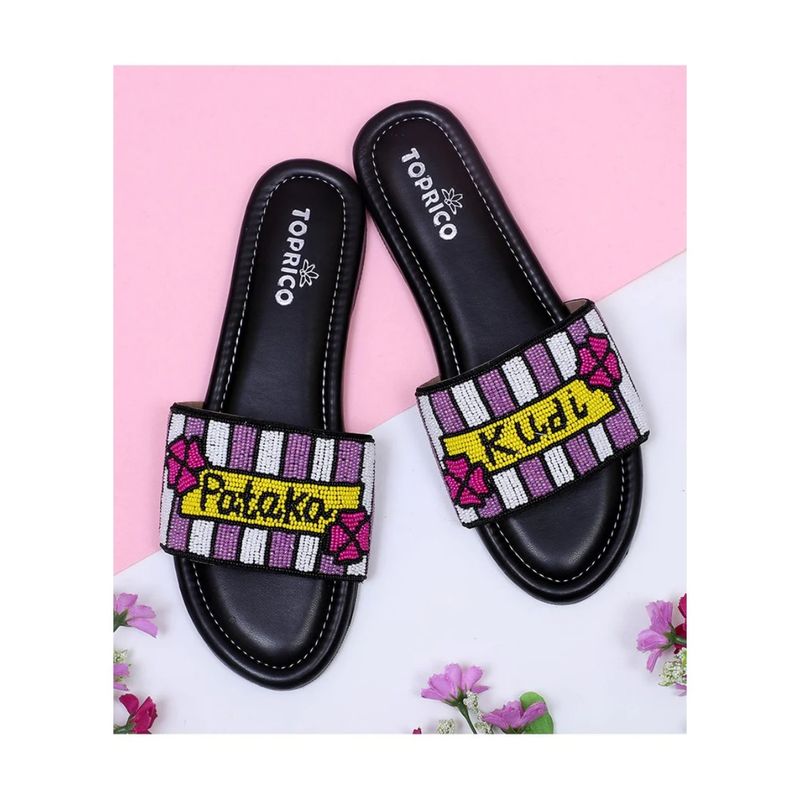 Buy Toprico Pataka Kudi Beads Embroidered Multi Color Flat Online