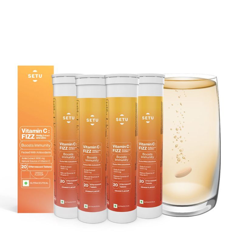 Buy Setu Vitamin C Fizz Effervescent Tablets - Orange(Pack Of 2) Online
