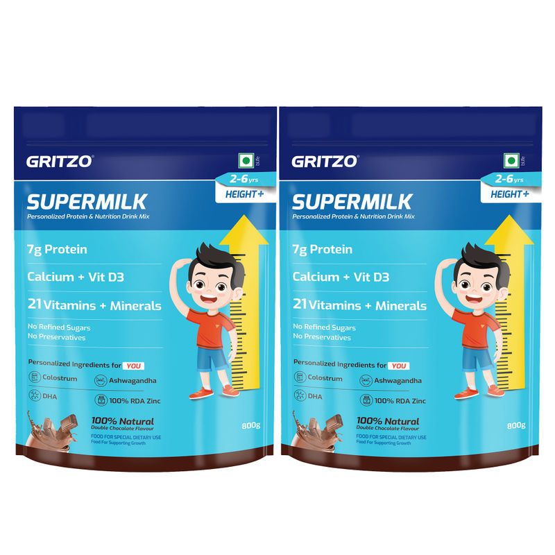 Buy Gritzo Supermilk Height+ (2-6Y) Pack Of 2 - Double Chocolate Online