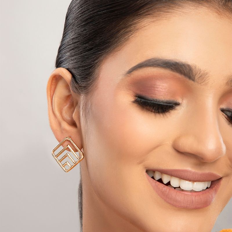 Buy PRITA Gold Plated Contemporary Studs (S) Online