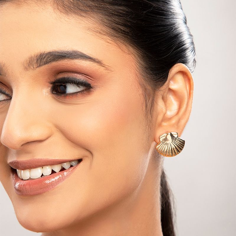 Buy PRITA Gold Plated Sea Shell Studs (S) Online