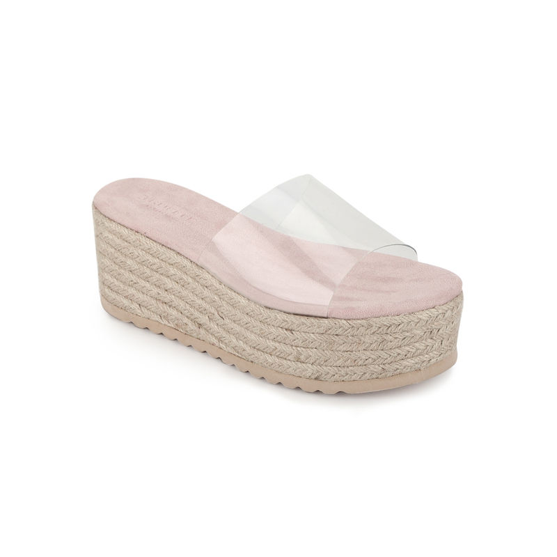 Buy Truffle Collection Perspex Woven Pu Slip On Wedges Online