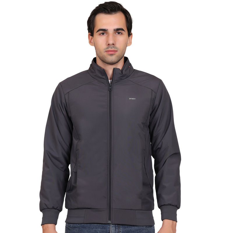 Buy SPIRIT Men Solid High Neck Full Sleeve Jacket Online