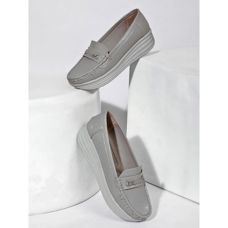 Buy VALIOSAA Grey Casual Slip On Loafers Online