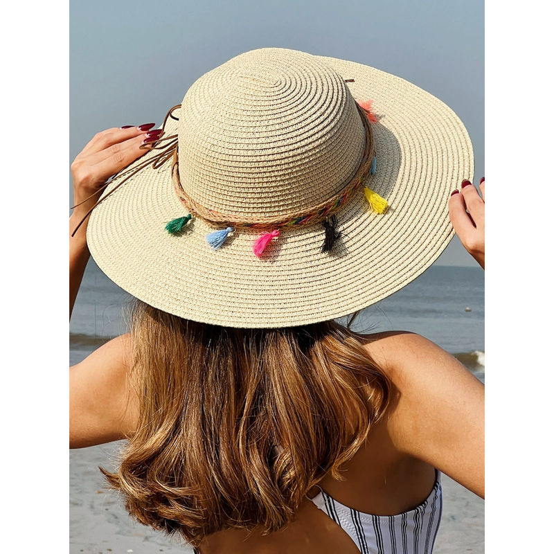 Buy Pipa Bella by Nykaa Fashion Beige Tassel Hat Online