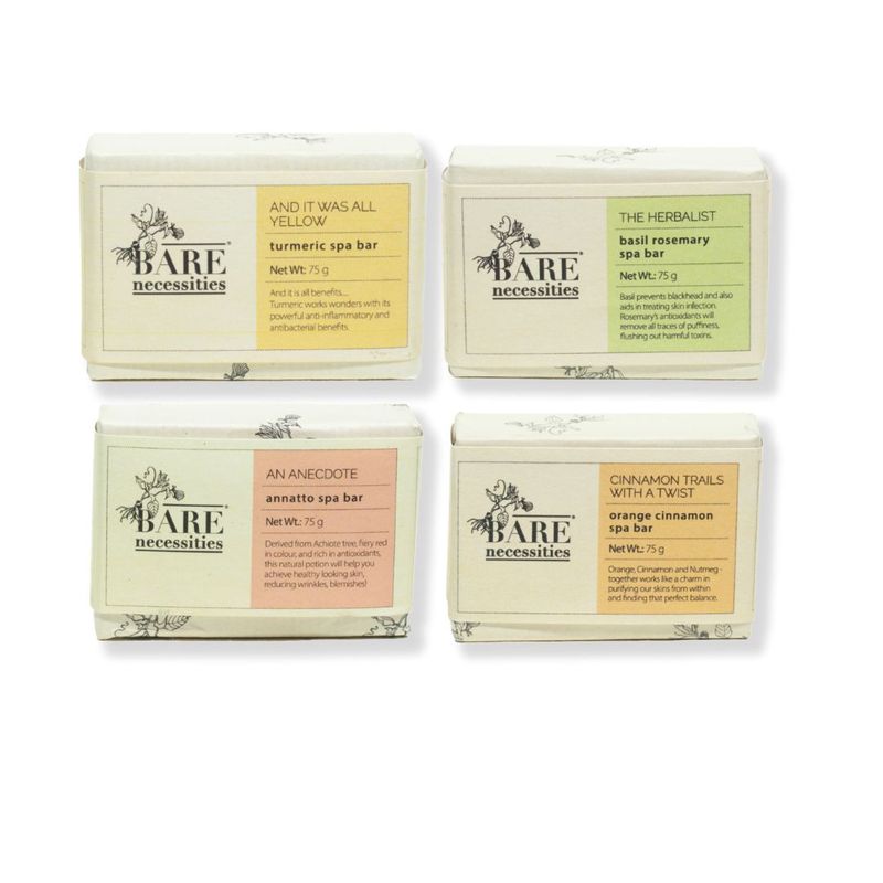 Buy Bare Necessities Natural Cold Processed Bathing Handmade Soaps - Pack Of 4 Online