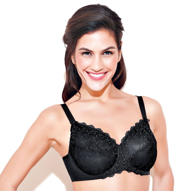 Enamor Non - Padded High Coverage Bra - Black (42B) - F007: Buy Enamor Non - Padded High ...